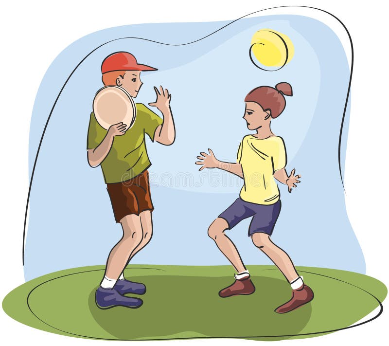 Teens Playing Frisbee At Park Stock Vector - Illustration of summer ...