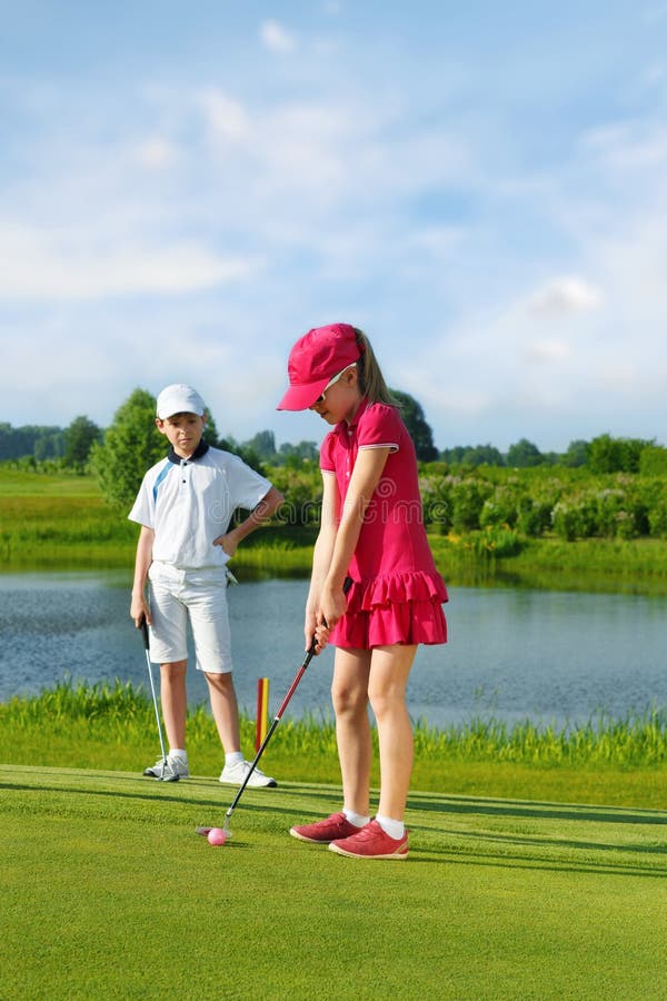 Kids playing golf stock photo. Image of happy, people - 61267412