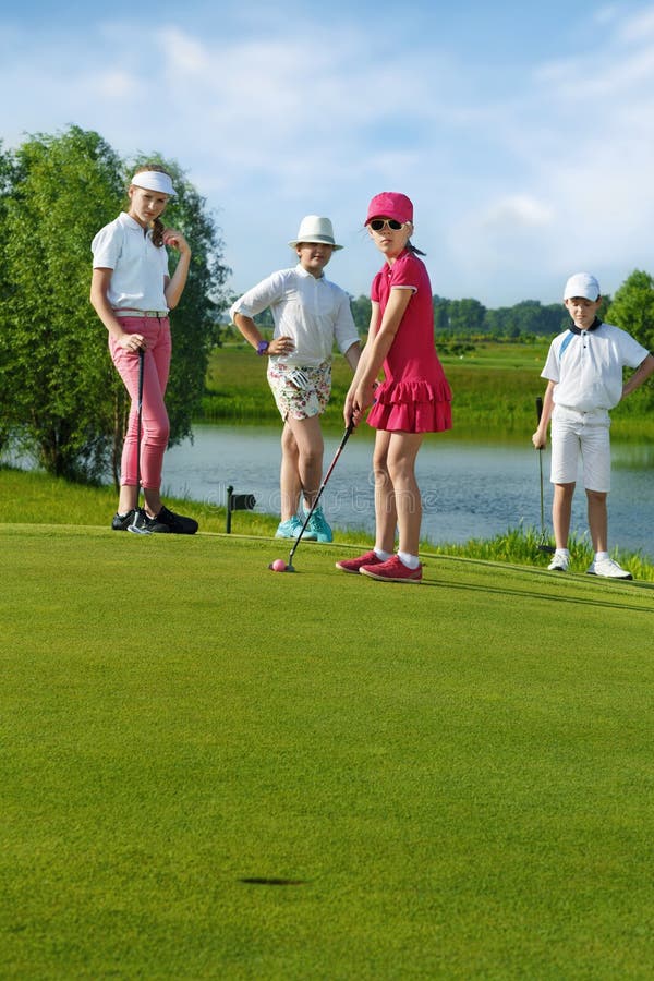 Kids playing golf stock image. Image of green, play, golf - 61267189