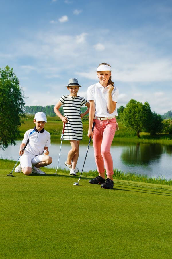Kids playing golf stock photo. Image of outside, golf - 68620086