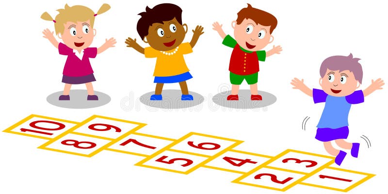 Kids Playing - Hopscotch stock illustration. Illustration of clip - 5947017