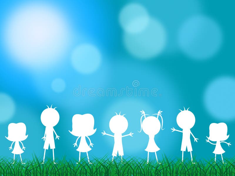 Playing Kids Represents Free Time and Enjoyment Stock Illustration ...