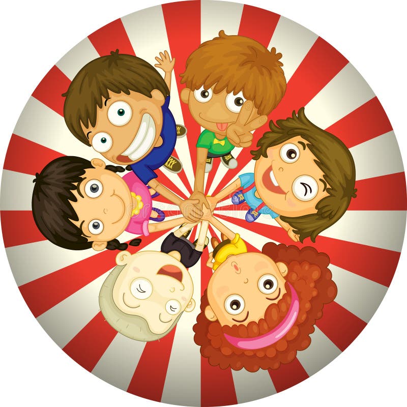 Kids Playing Inside a Circle Stock Vector - Illustration of smile ...