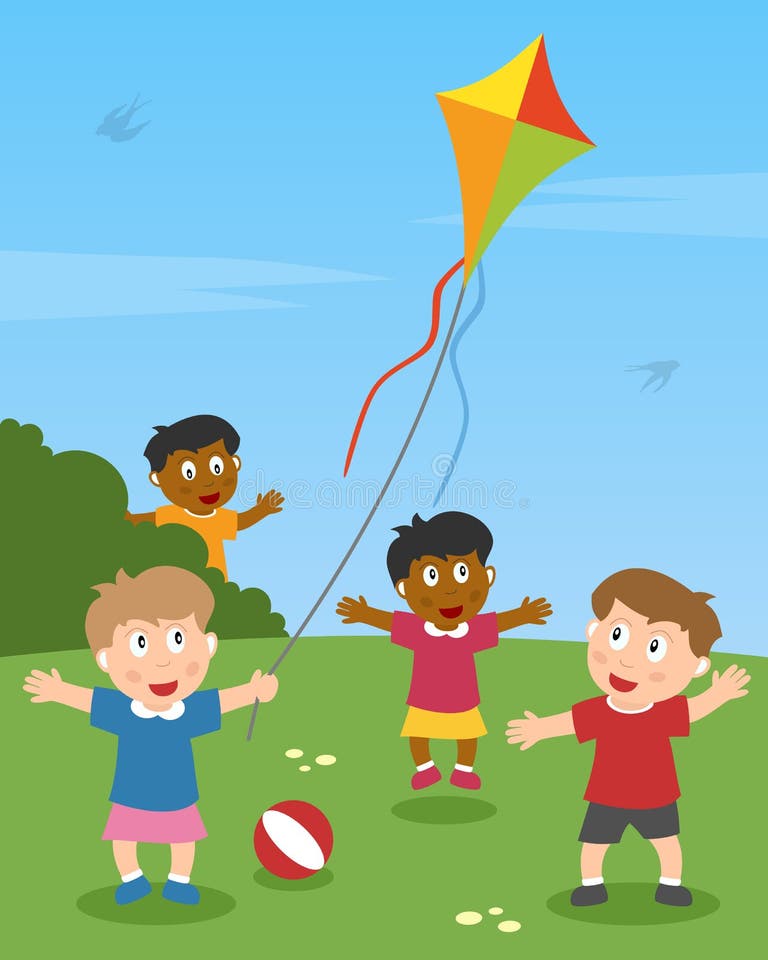 Kids Playing Spring Stock Illustrations – 4,475 Kids Playing Spring ...