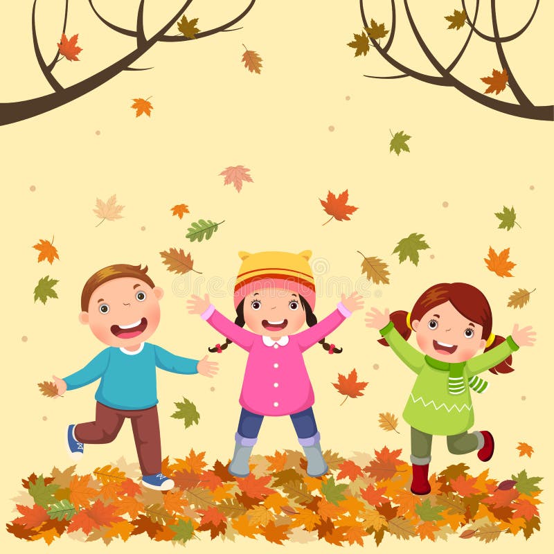 Autumn kids stock illustration. Illustration of girls, children - 260166