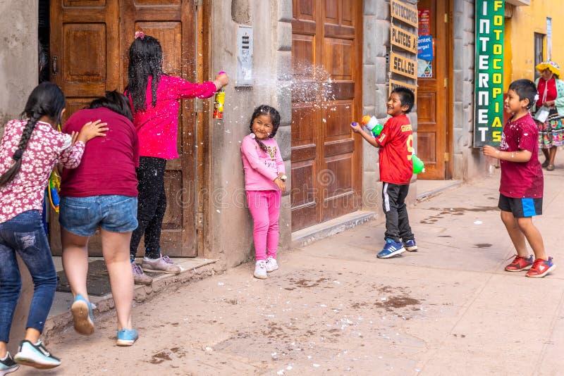 Kids Playing in Pisac, Cusco, Peru Editorial Photo - Image of building ...