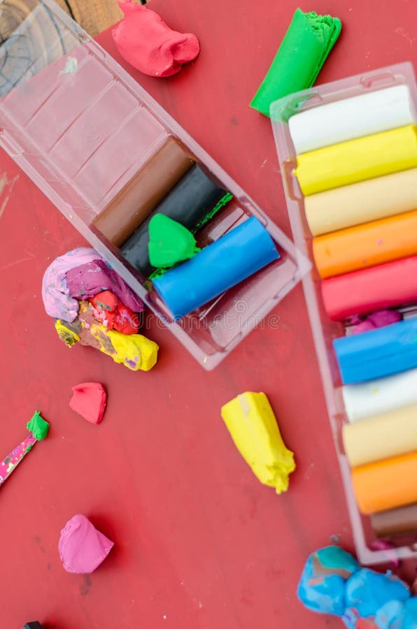 Playing with play dough stock image. Image of school - 118273511
