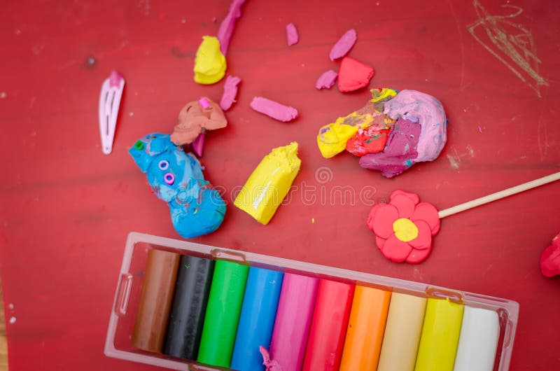 Playing with Play Dough Supply Stock Image - Image of children, bright ...