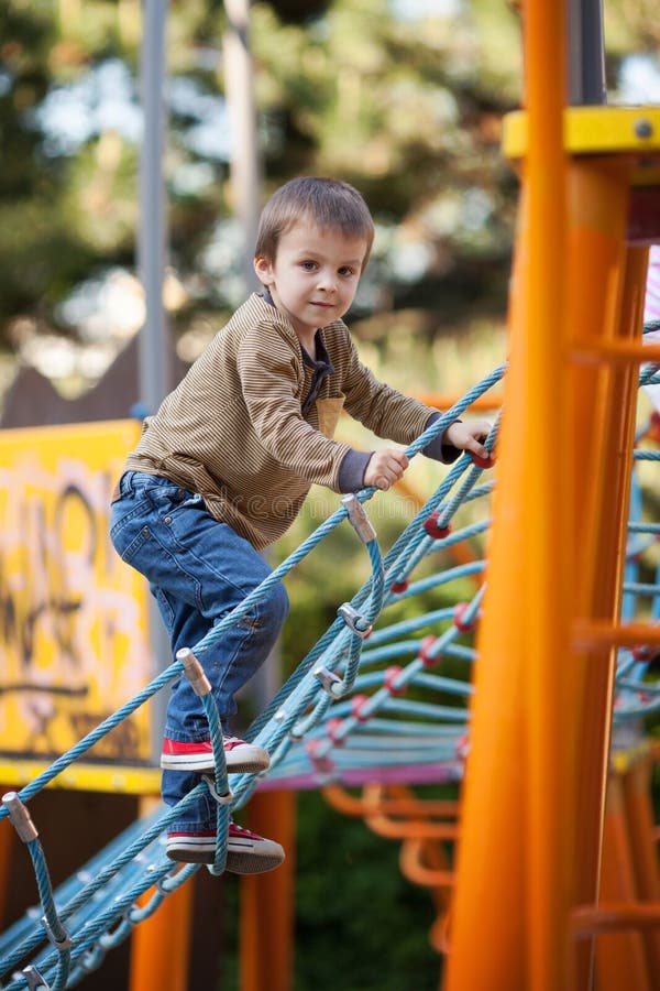 Kids, Playing on the Playground Stock Image - Image of face, background ...