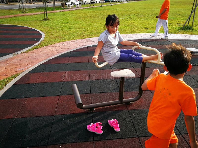 Kids Playing at the Playground. Editorial Stock Image - Image of sports ...