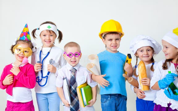 Kids Playing in Professions Stock Image - Image of engineer, chemist ...
