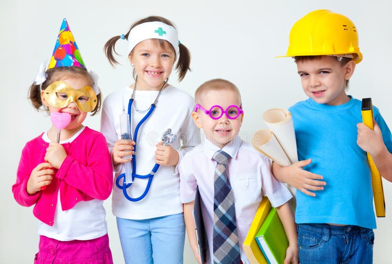 Kids Playing in Professions Stock Photo - Image of children, engineer ...