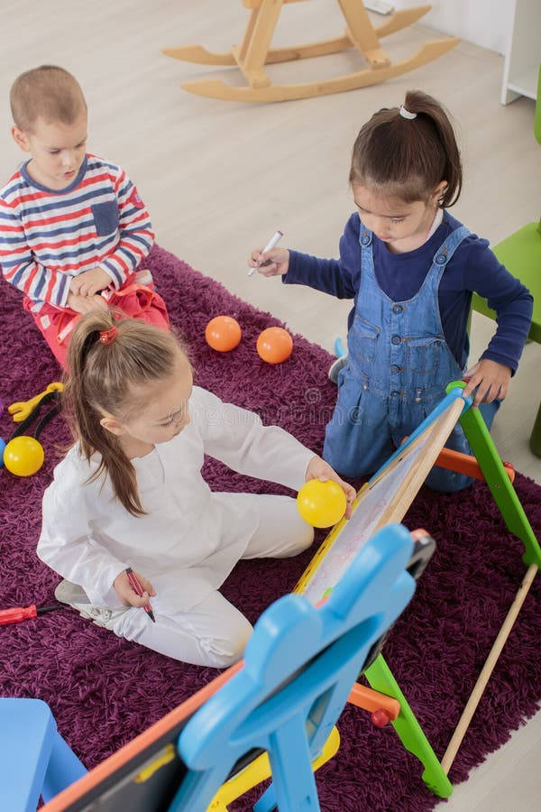 Kids playing in room stock image. Image of childhood - 40199757