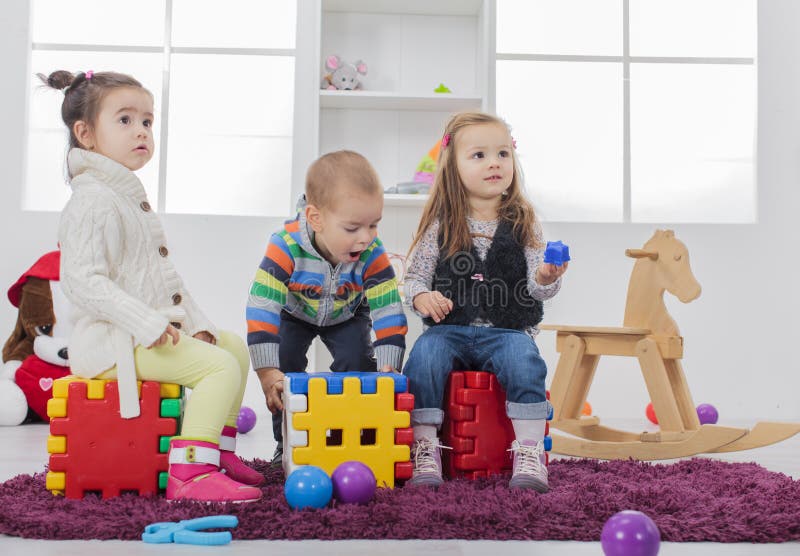 Five Kids Playing on the Floor Stock Image - Image of four, kids: 29678431