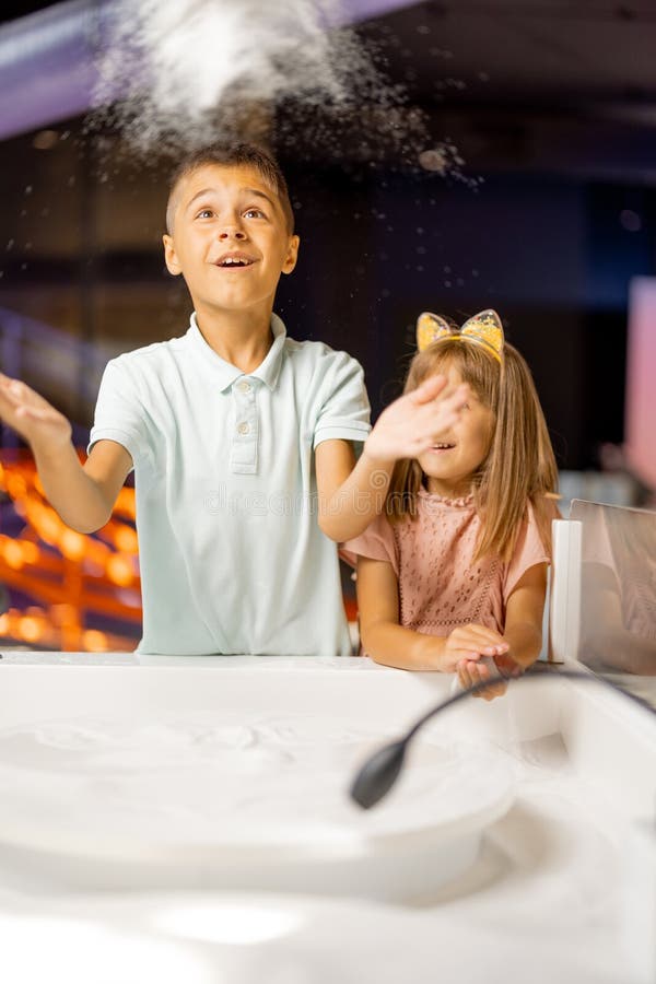 Kids Playing with Sand in Science Museum Stock Photo - Image of ...