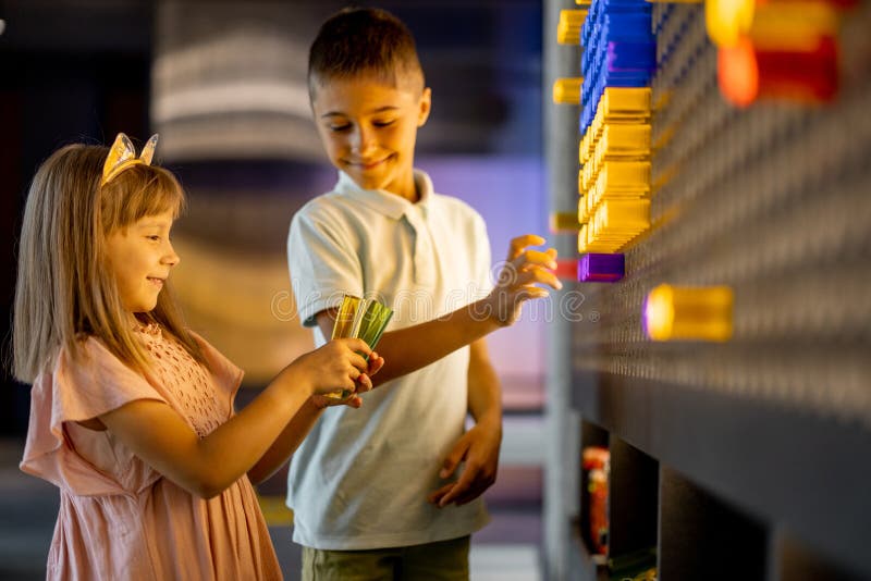 Kids Playing in Science Museum Stock Image - Image of together, indoors ...