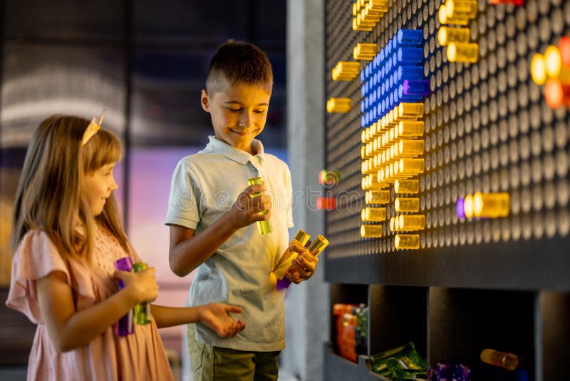 Kids Playing in Science Museum Stock Image - Image of exciting ...
