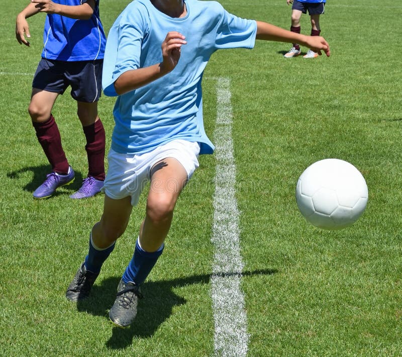 Kids are playing soccer stock image. Image of sport, format - 82831029