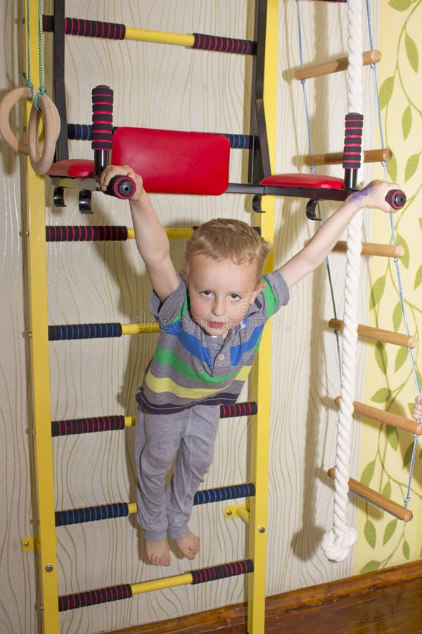 Kids are Playing for the Swedish Wall Stock Photo - Image of ladder ...