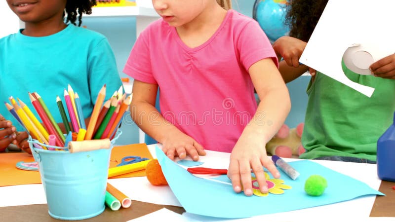 Kids Playing Together with Arts and Crafts Items Stock Footage - Video ...