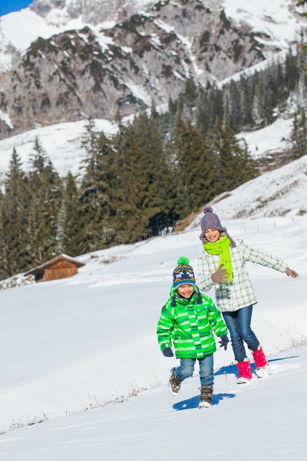 Kids playing winter. stock photo. Image of brother, leisure - 38210238