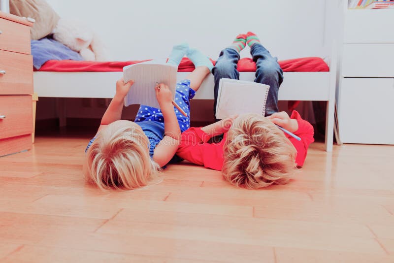 Kids Pretend Doing Homework Stock Image - Image of girl, homework: 77651663