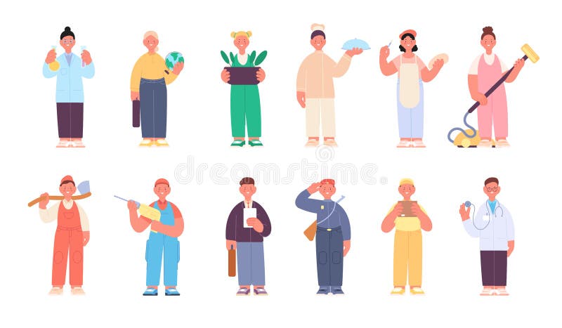 Kids in Profession. Occupation Children, Professions Different ...