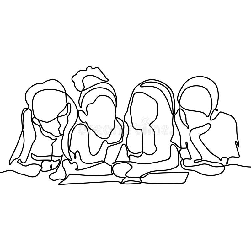 Continuous Line Drawing Kids Stock Illustrations – 872 Continuous Line ...