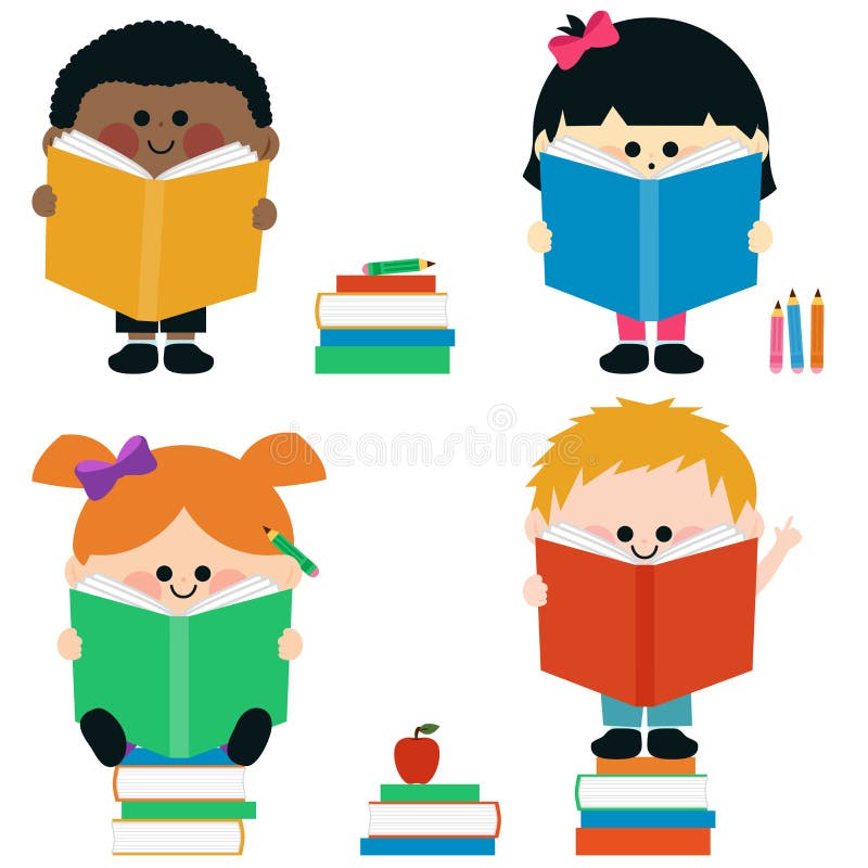 Group of Children Reading Books. Student Preschooler Kids Study Books ... Group of Children Reading Books. Student Preschooler Kids Study Books ...