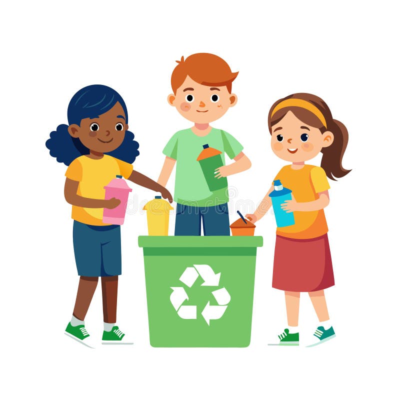 Kids Recycling: Diverse Children Learning about Environmental ...