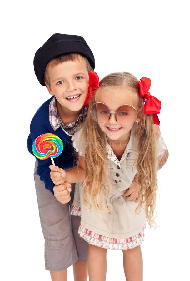 Kids in retro clothes stock photo. Image of funny, lollipop - 21096566