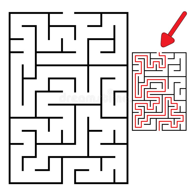Kids riddle maze puzzle stock vector. Illustration of drawing - 356629464