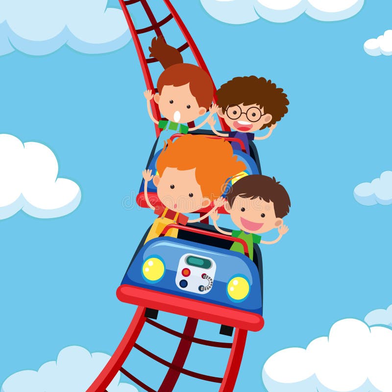 Roller Coaster Vector Silhouettes. Rollercoaster Or Amusement Park ...