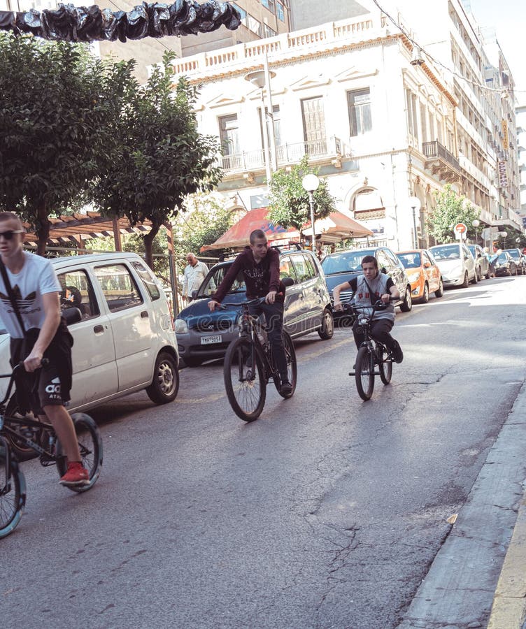 Kids on the road editorial photo. Image of awesome, greece - 170975006
