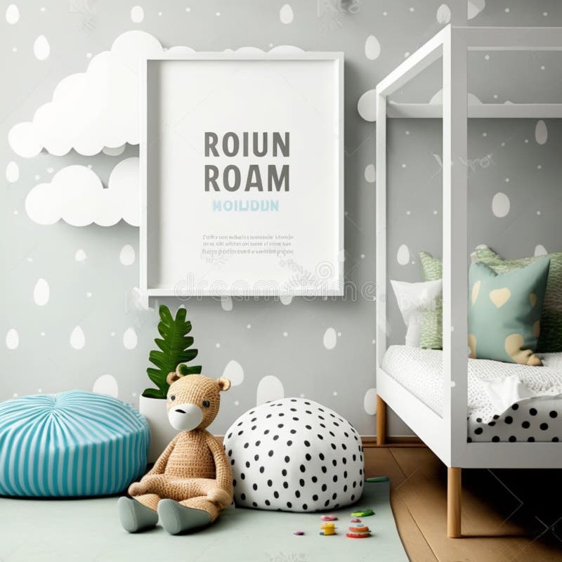 Kids Room Frame Mockup Poster Mockup Ai Generative Stock Illustration ...