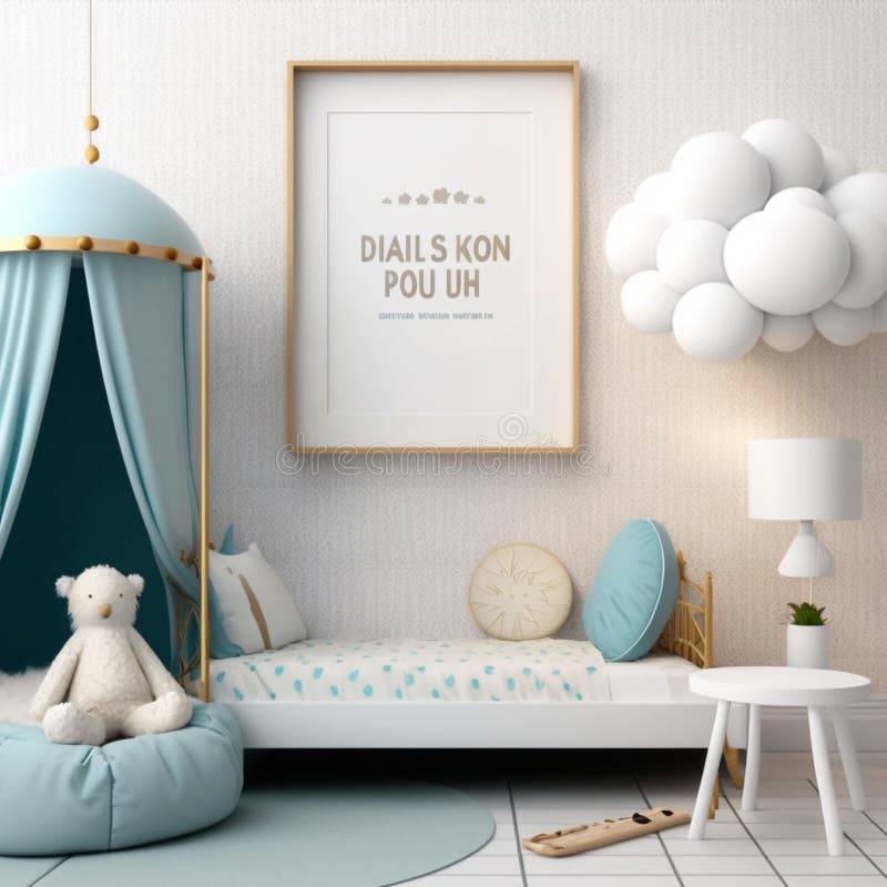 Kids Room Frame Mockup Poster Mockup Ai Generative Stock Illustration ...