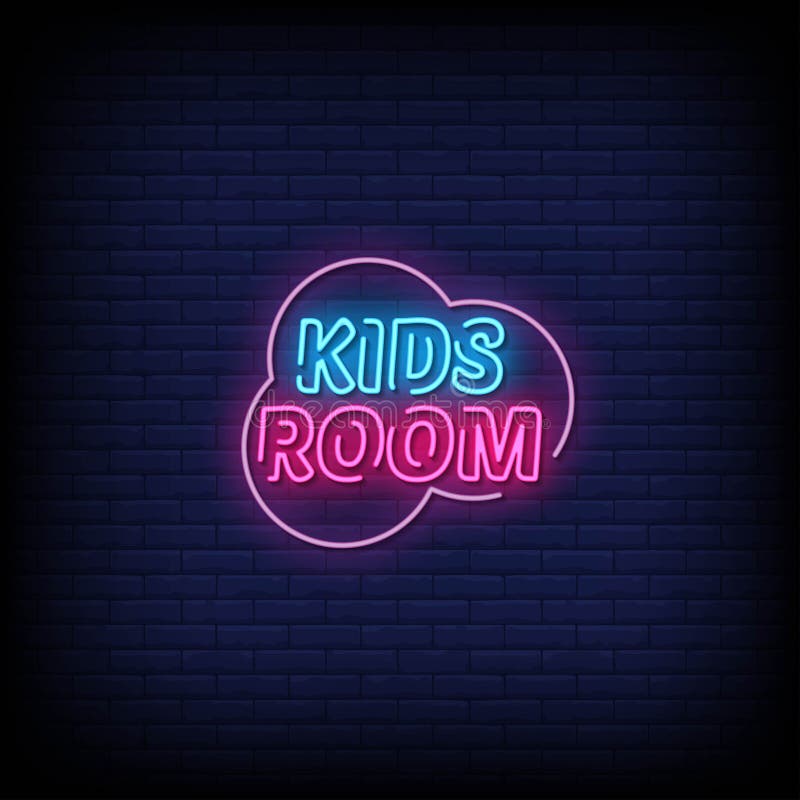 Kids Room Neon Signs Style Text Vector Stock Vector - Illustration of ...