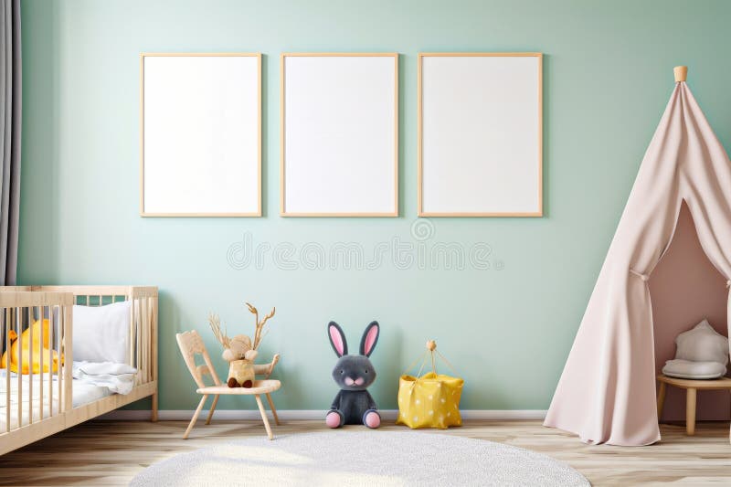 Picture Frames Wall Kids Room Stock Illustrations – 497 Picture Frames ...