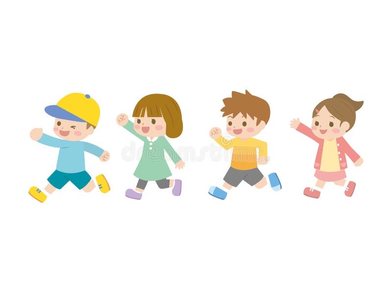 Kids run stock vector. Illustration of boys, walk, brother - 140992915