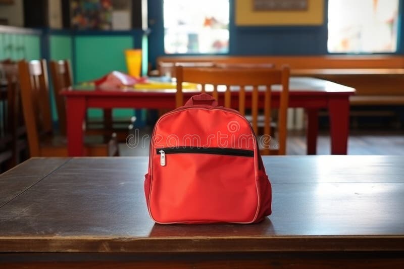 Kids School Bag on a Table, Signaling First Day at School Stock ...