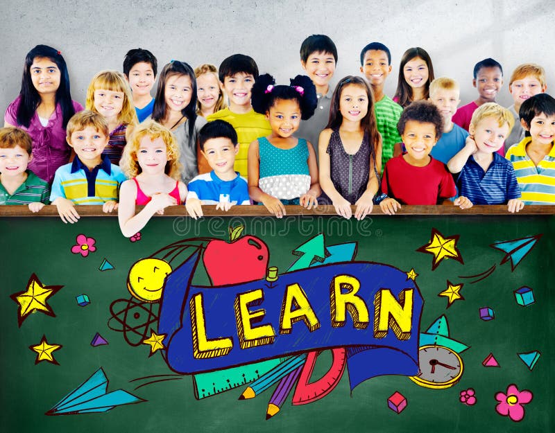 Kids School Education Learn Wisdom Young Concept Stock Image - Image of ...