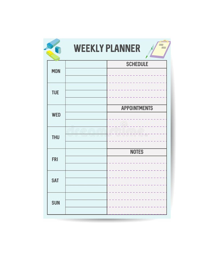 Kids School Planner Template Printable. School Timetable for Student ...