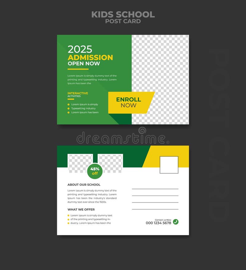 Kids School Postcard Templates Design for Print New Template Design ...