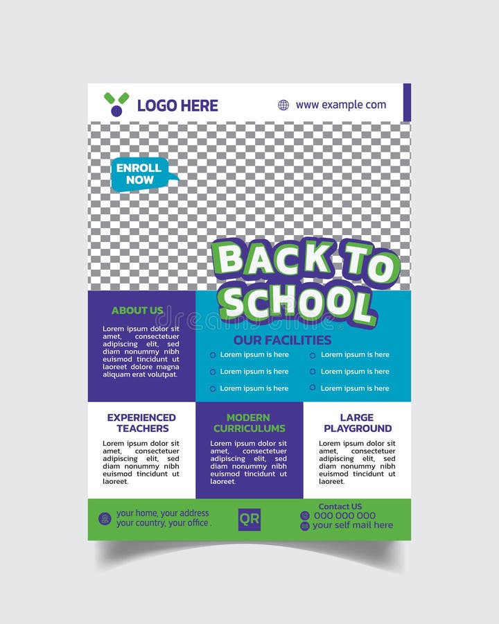 Kids School Poster and Creative Design School Leaflet Admission Flyer ...