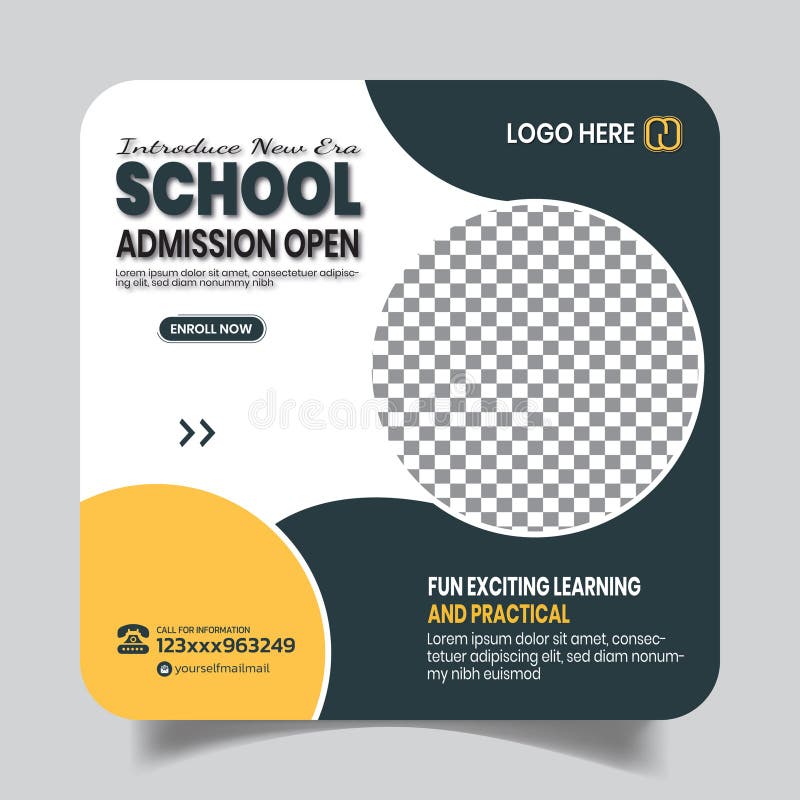 Kids School Stylus Social Media Post Design Banner Stock Vector ...