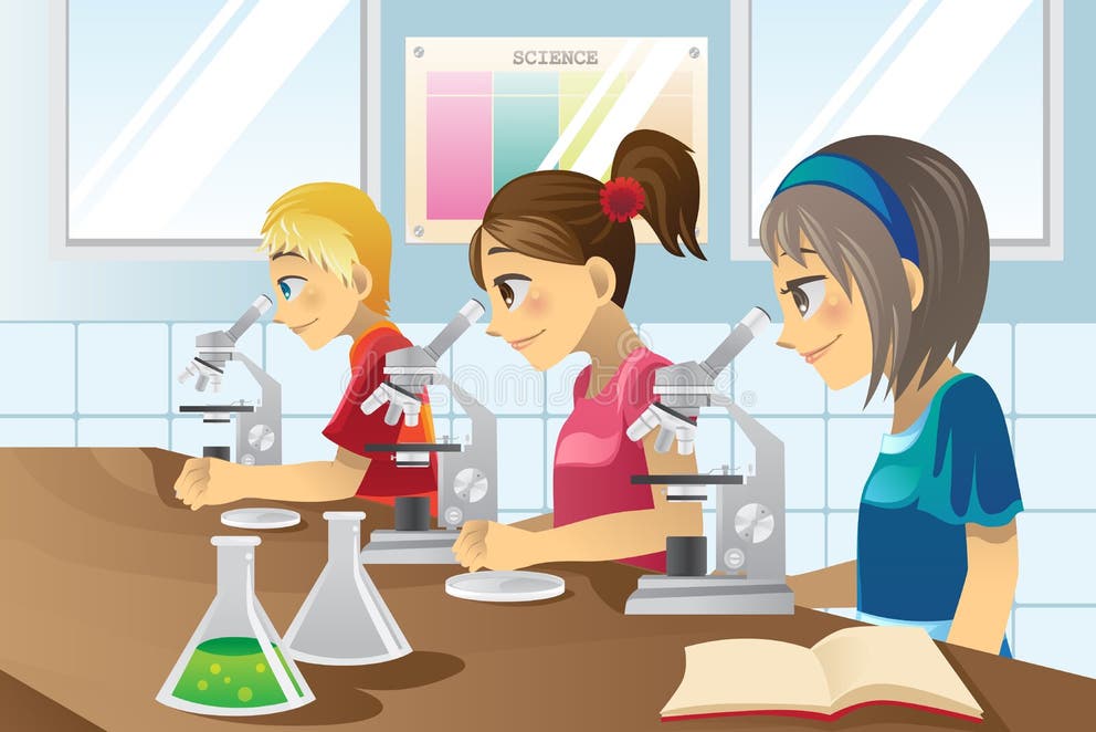 Kids in science lab stock vector. Illustration of laboratorium - 21687394