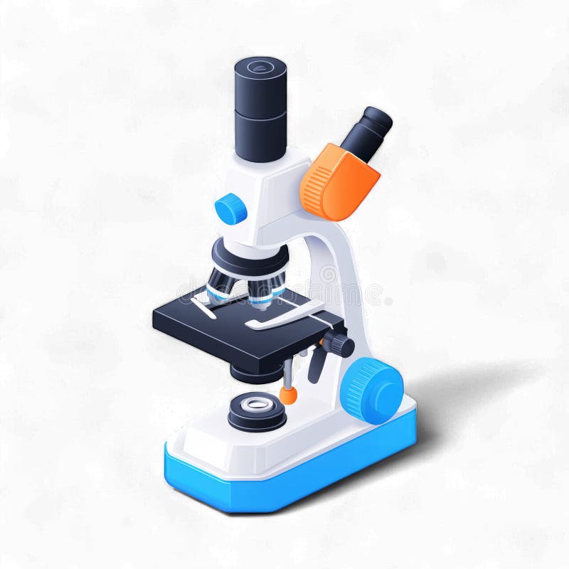 Kids Science Microscope - Isometric View Stock Image - Image of ...