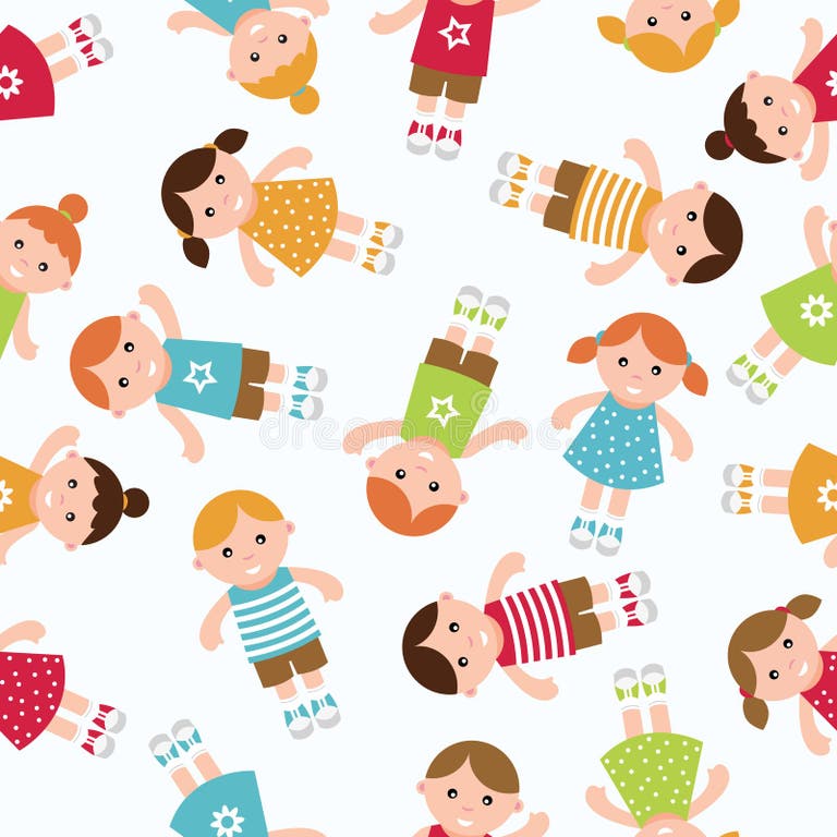 Kids Seamless Pattern Background. Stock Vector - Illustration of child ...