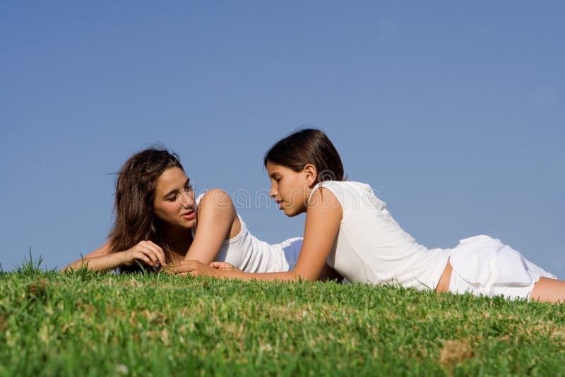 Kids in Serious Conversation Stock Image - Image of listening, talking ...