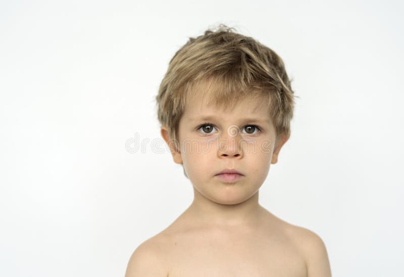 Kids Serious Looking Studio Portrait Concept Stock Image - Image of ...